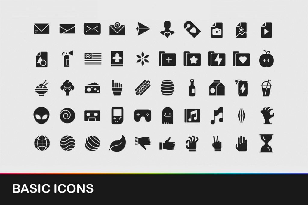 Basic Icons - PowerPoint Slide Master Templates & Infographics