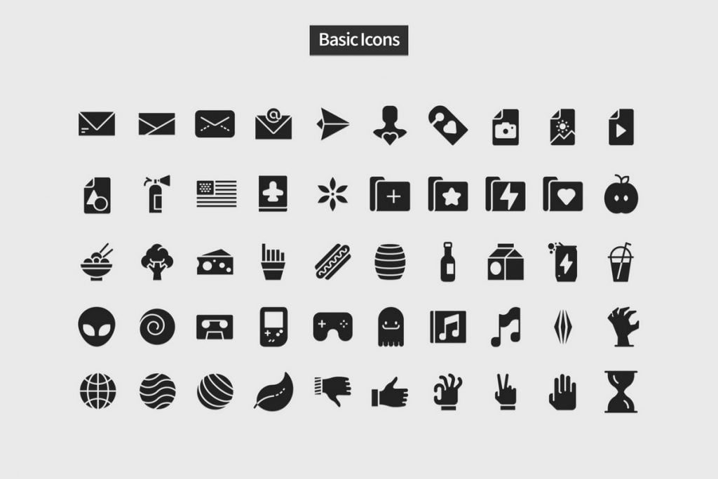 Basic Icons - PowerPoint Slide Master Templates & Infographics