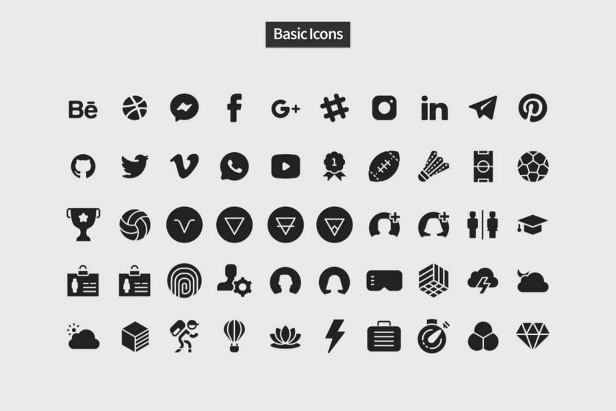 Basic Icons - PowerPoint Slide Master Templates & Infographics