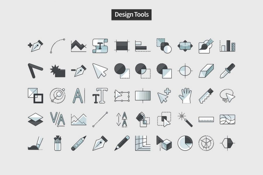 Filled Outline Icons - PowerPoint Slide Master Templates & Infographics