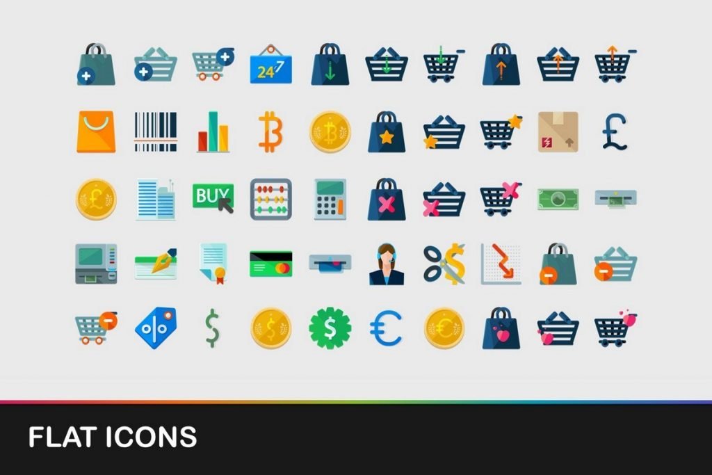 Flat Icons - Round - PowerPoint Slide Master Templates & Infographics