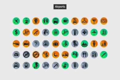 Flat Icons - PowerPoint Slide Master Templates & Infographics