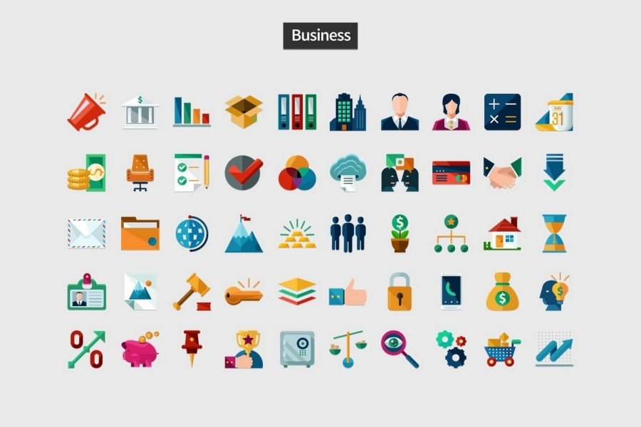 Flat Icons - PowerPoint Slide Master Templates & Infographics