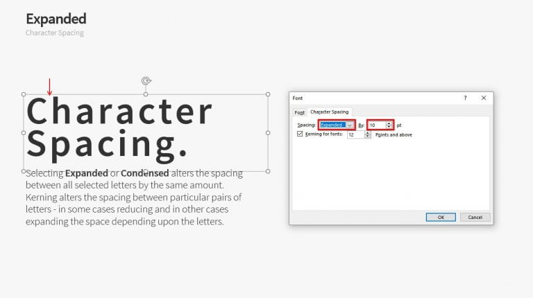Character Spacing - PowerPoint Slide Master Templates & Infographics