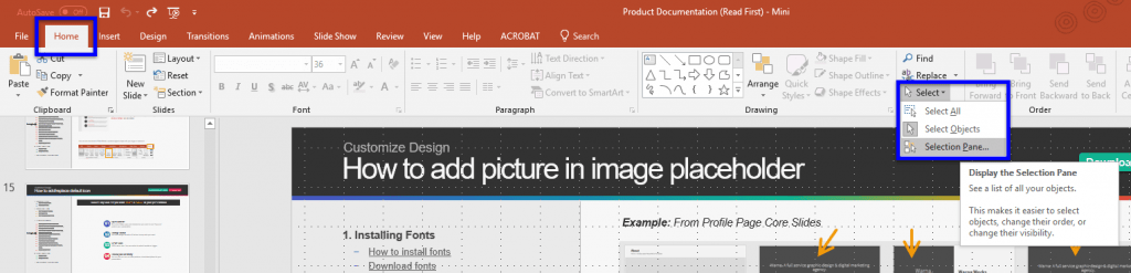 Add Picture In Image Placeholder (Under SHADE Layer) - PowerPoint Slide ...