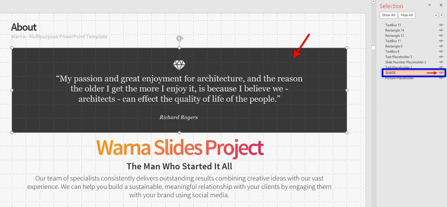 Add Picture In Image Placeholder (Under SHADE Layer) - PowerPoint Slide ...