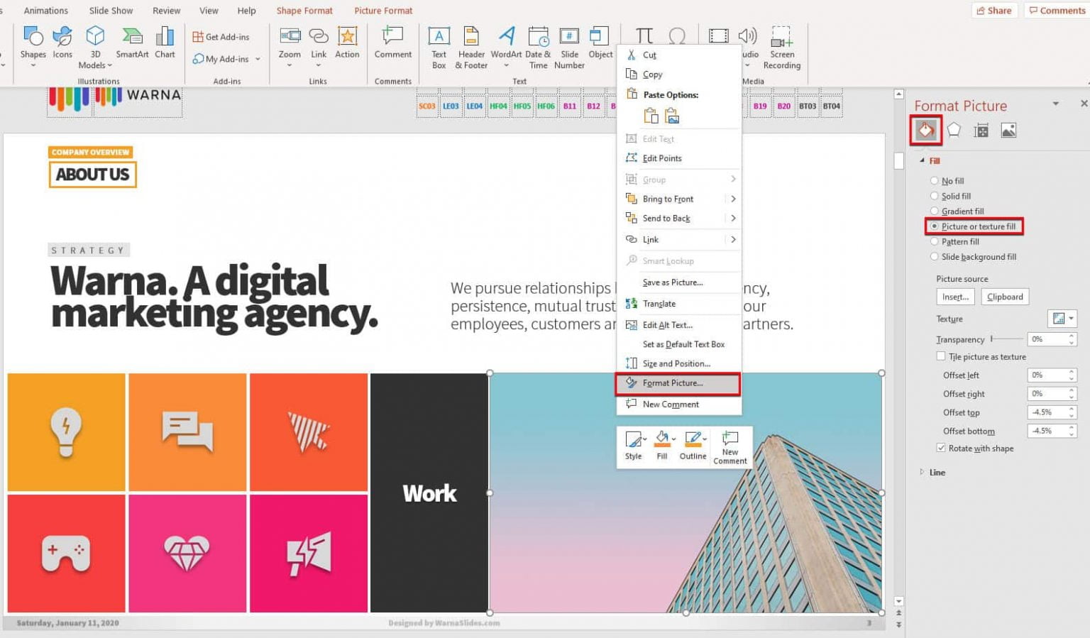 Add/Change Picture In Image Placeholder - PowerPoint Slide Master ...