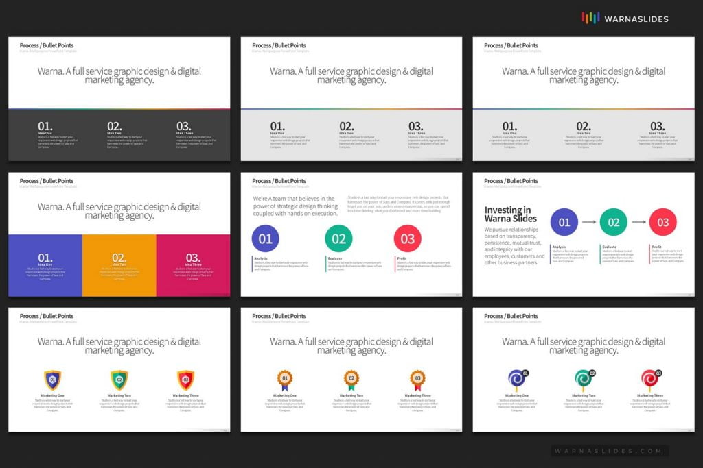 3 Bullet Points PowerPoint Template - PowerPoint Slide Master Templates ...