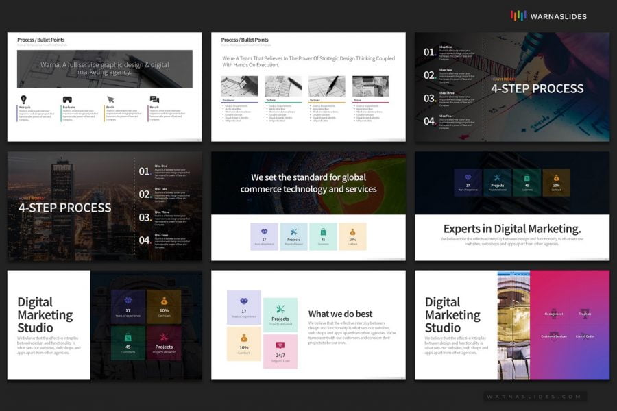 4 Bullet Points PowerPoint Template - PowerPoint Slide Master Templates ...