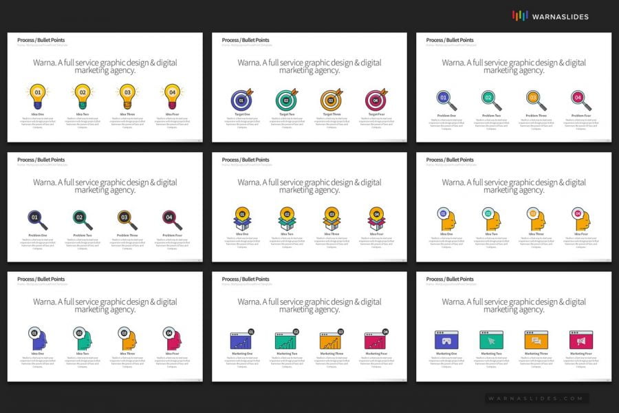 4 Bullet Points PowerPoint Template - PowerPoint Slide Master Templates ...