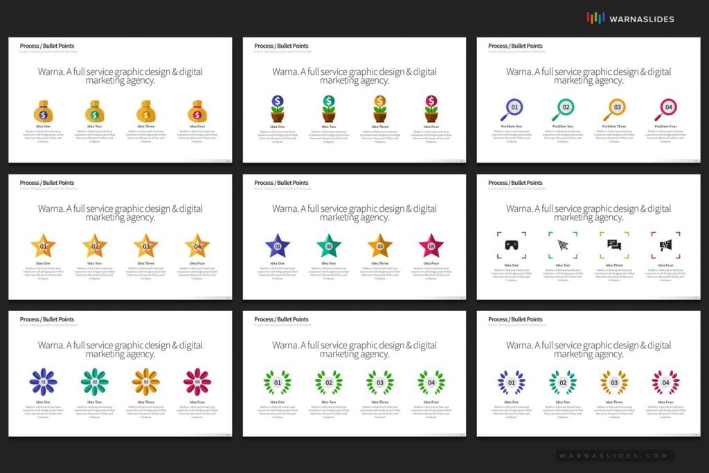 4 Bullet Points PowerPoint Template - PowerPoint Slide Master Templates ...