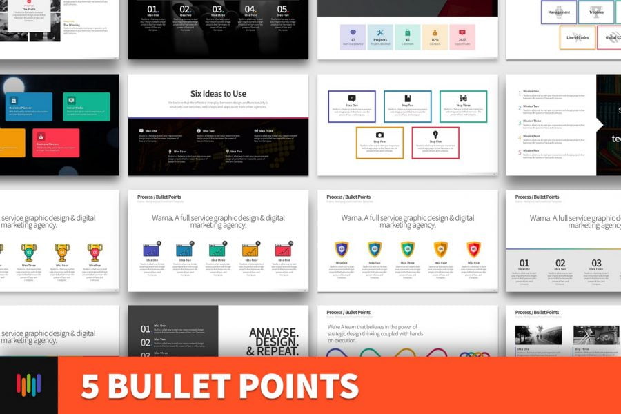 7 Bullet Points PowerPoint Template - PowerPoint Slide Master Templates ...