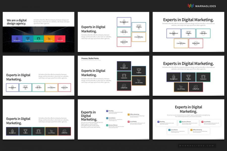 5 Bullet Points PowerPoint Template - PowerPoint Slide Master Templates ...