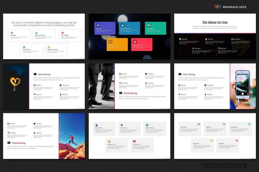 5 Bullet Points PowerPoint Template - PowerPoint Slide Master Templates ...