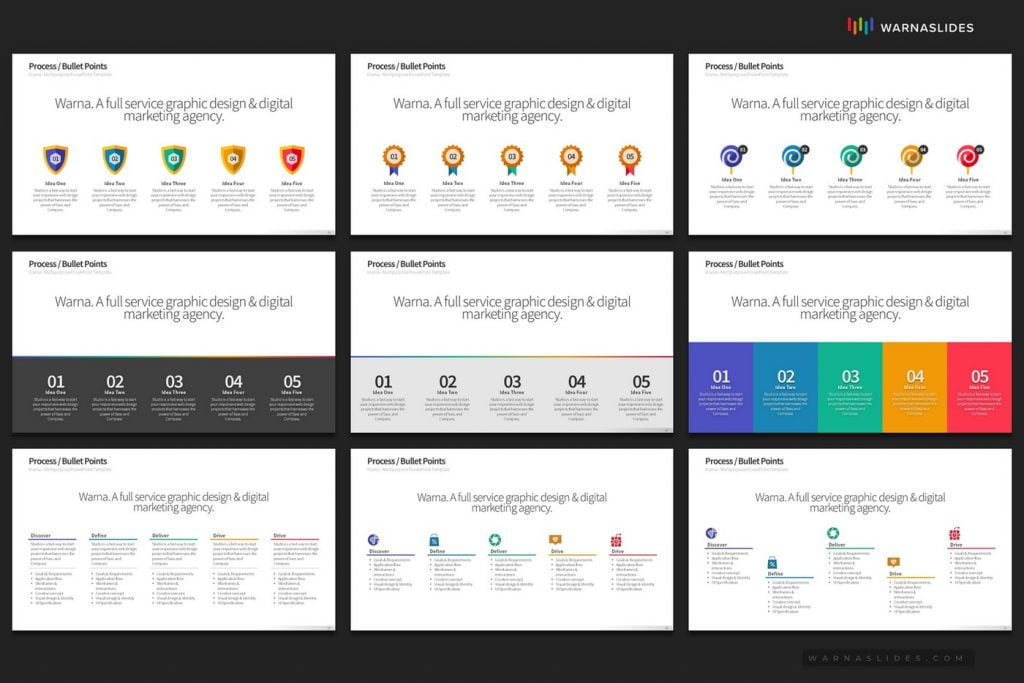 5 Bullet Points PowerPoint Template - PowerPoint Slide Master Templates ...
