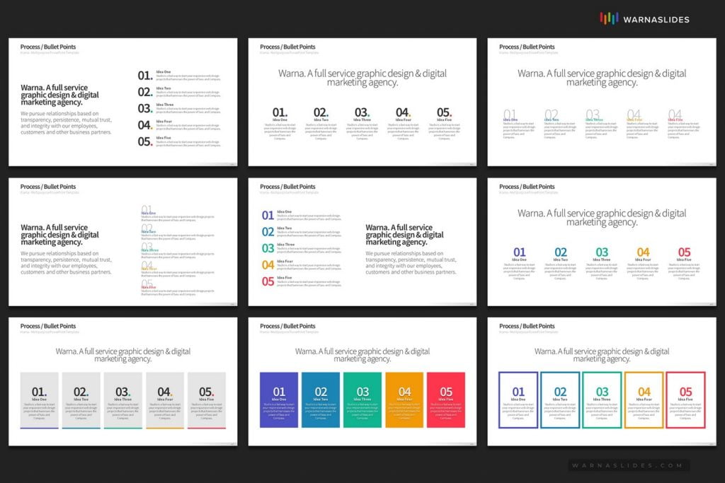 5 Bullet Points PowerPoint Template - PowerPoint Slide Master Templates ...