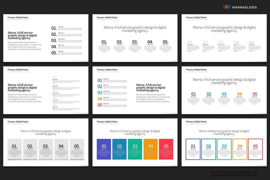 5 Bullet Points PowerPoint Template - PowerPoint Slide Master Templates ...