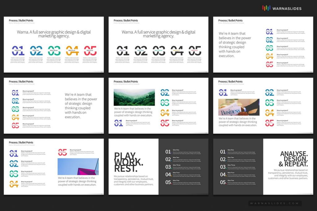 5 Bullet Points PowerPoint Template - PowerPoint Slide Master Templates ...