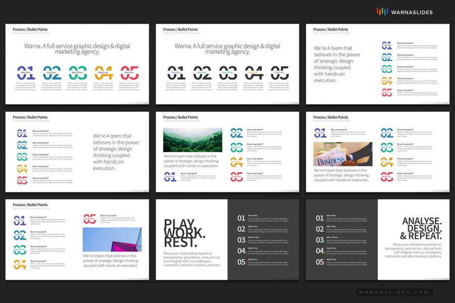 5 Bullet Points PowerPoint Template - PowerPoint Slide Master Templates ...