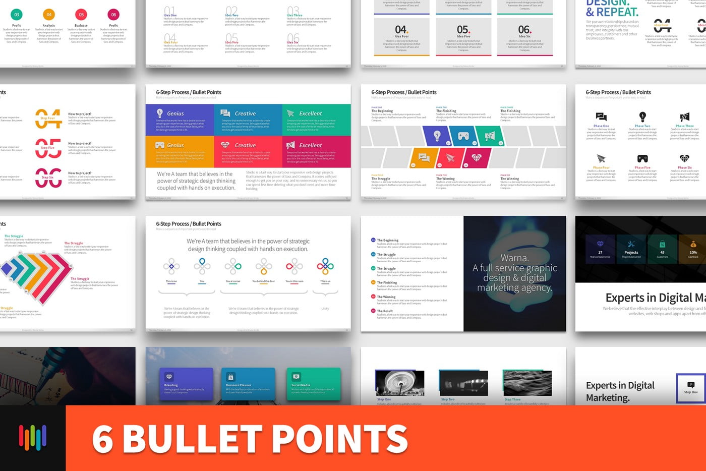 6 Bullet Points PowerPoint Template Best PowerPoint Template 2020