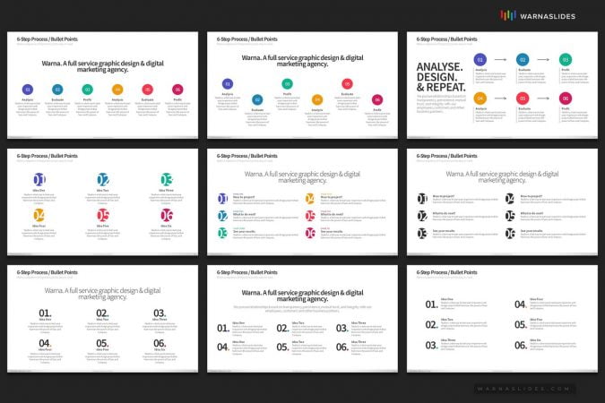6 Bullet Points PowerPoint Template - PowerPoint Slide Master Templates ...