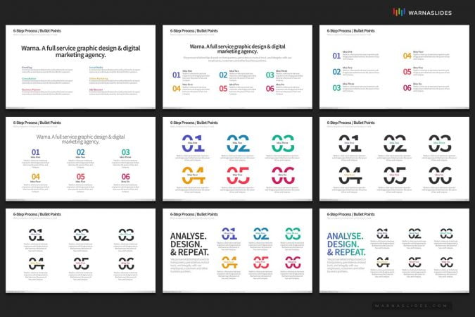 6 Bullet Points PowerPoint Template - PowerPoint Slide Master Templates ...