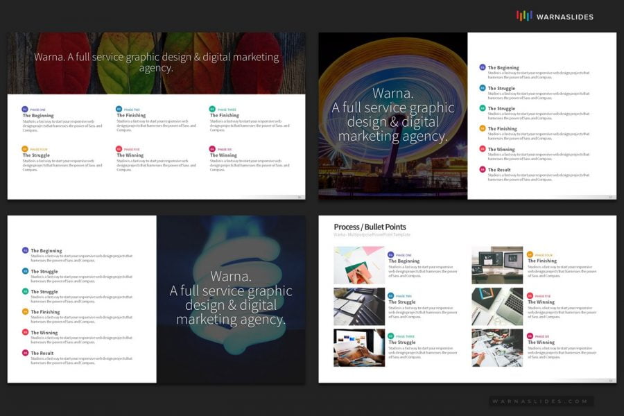 6 Bullet Points PowerPoint Template - PowerPoint Slide Master Templates ...