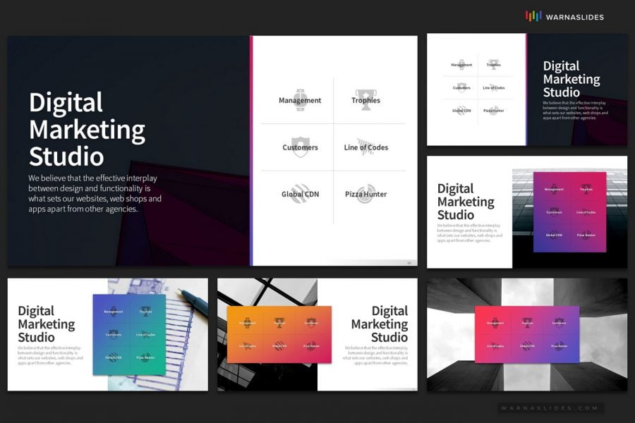 6 Bullet Points PowerPoint Template - PowerPoint Slide Master Templates ...