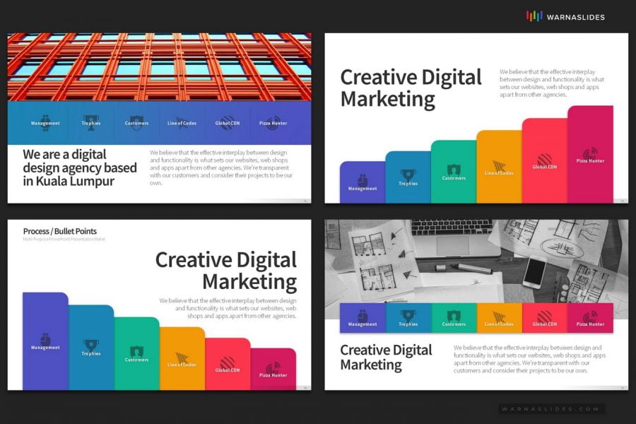 6 Bullet Points PowerPoint Template - PowerPoint Slide Master Templates ...