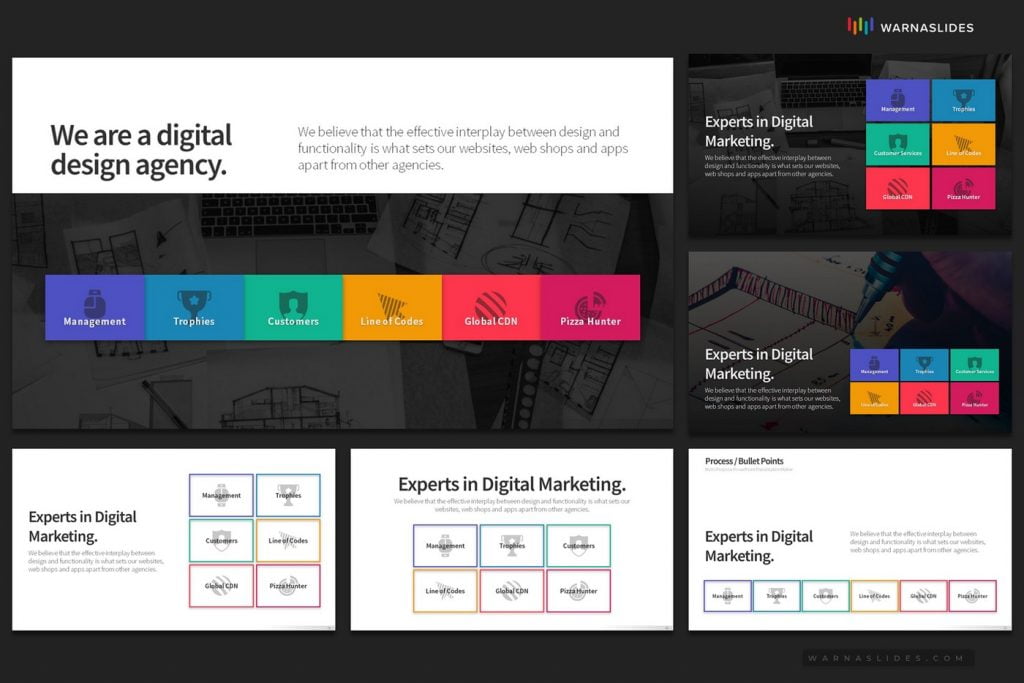 6 Bullet Points PowerPoint Template - PowerPoint Slide Master Templates ...