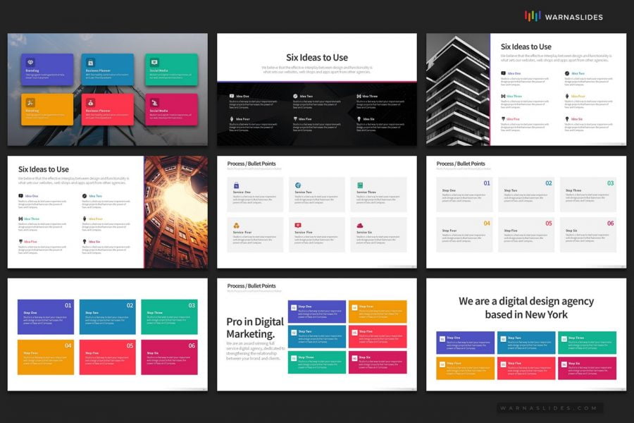 6 Bullet Points PowerPoint Template - PowerPoint Slide Master Templates ...