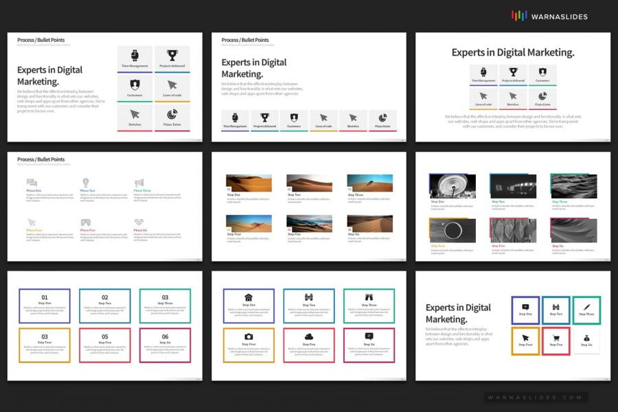 6 Bullet Points PowerPoint Template - PowerPoint Slide Master Templates ...