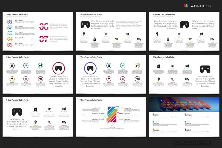 7 Bullet Points PowerPoint Template - PowerPoint Slide Master Templates ...