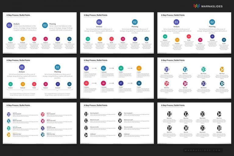 8 Bullet Points PowerPoint Template - PowerPoint Slide Master Templates ...