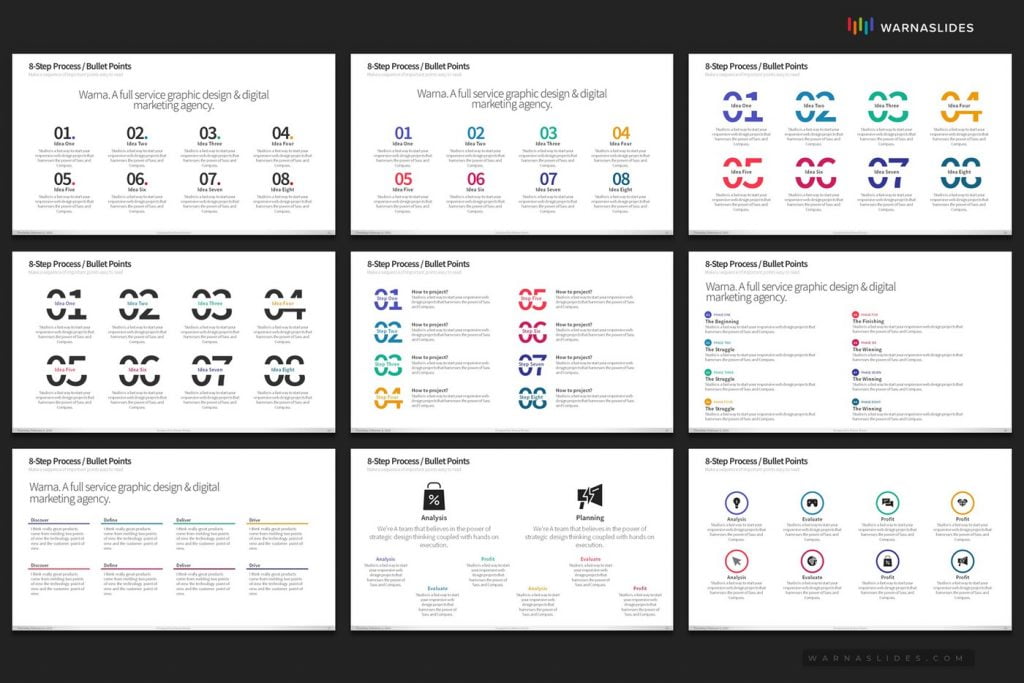 8 Bullet Points PowerPoint Template - PowerPoint Slide Master Templates ...