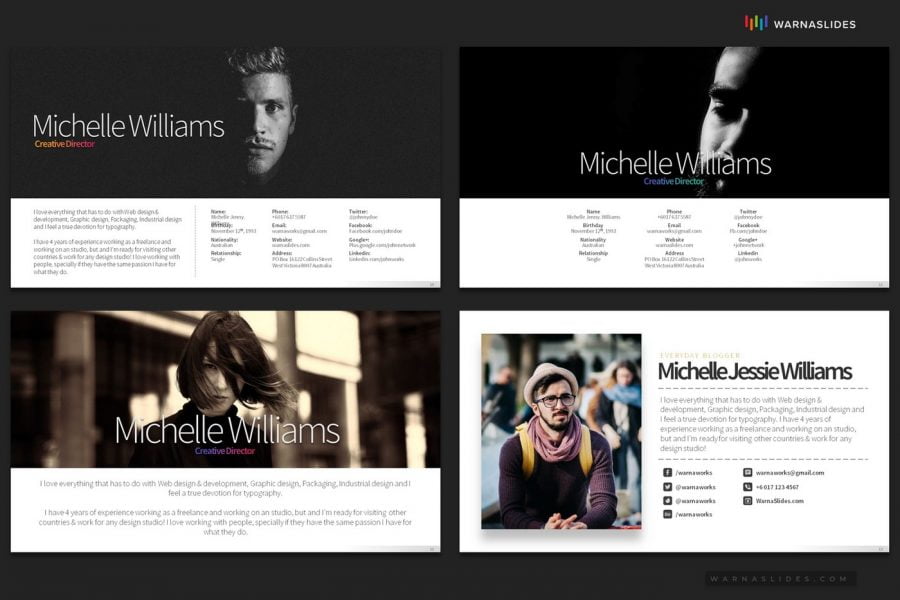 About Me PowerPoint Template - PowerPoint Slide Master Templates ...