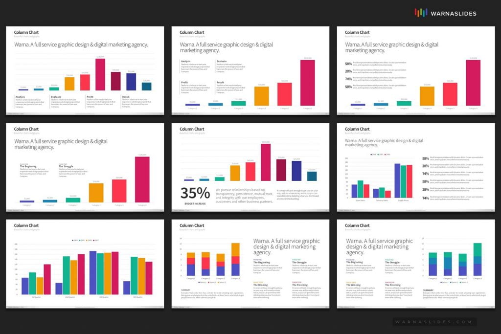 Graphs & Charts PowerPoint Template - PowerPoint Slide Master Templates ...