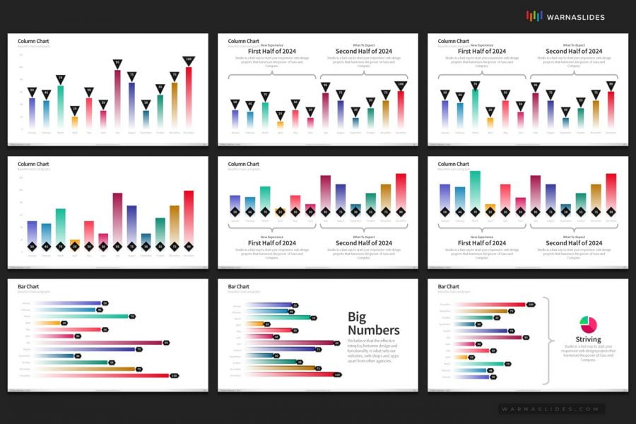 Graphs & Charts PowerPoint Template - PowerPoint Slide Master Templates ...