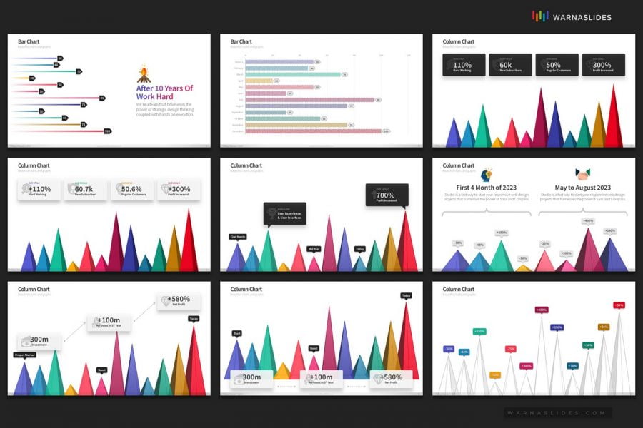 Graphs & Charts PowerPoint Template - PowerPoint Slide Master Templates ...