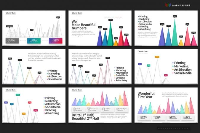 Graphs & Charts PowerPoint Template - PowerPoint Slide Master Templates ...