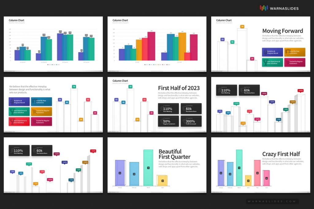 Graphs & Charts PowerPoint Template - PowerPoint Slide Master Templates ...