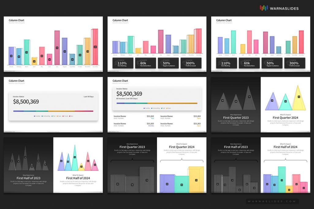 Graphs & Charts PowerPoint Template - PowerPoint Slide Master Templates ...
