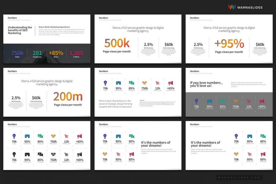 Numbers & Data PowerPoint Template - PowerPoint Slide Master Templates ...