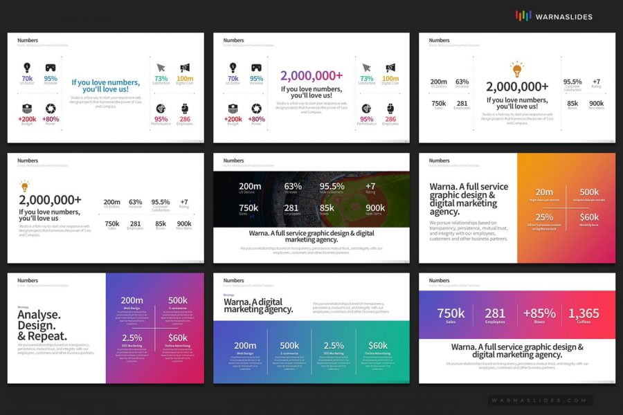 Numbers & Data PowerPoint Template - PowerPoint Slide Master Templates ...