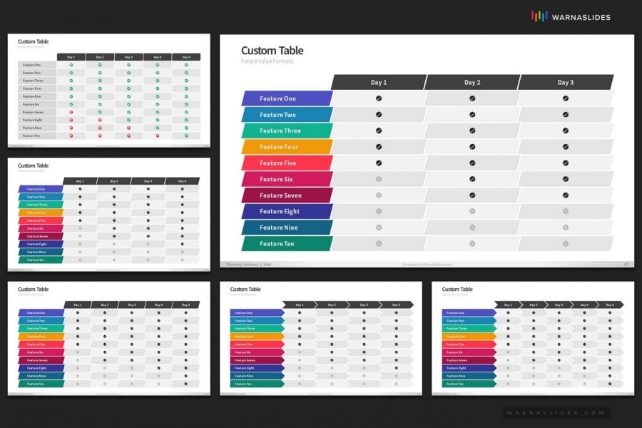 Tables PowerPoint Template PowerPoint Slide Master Templates