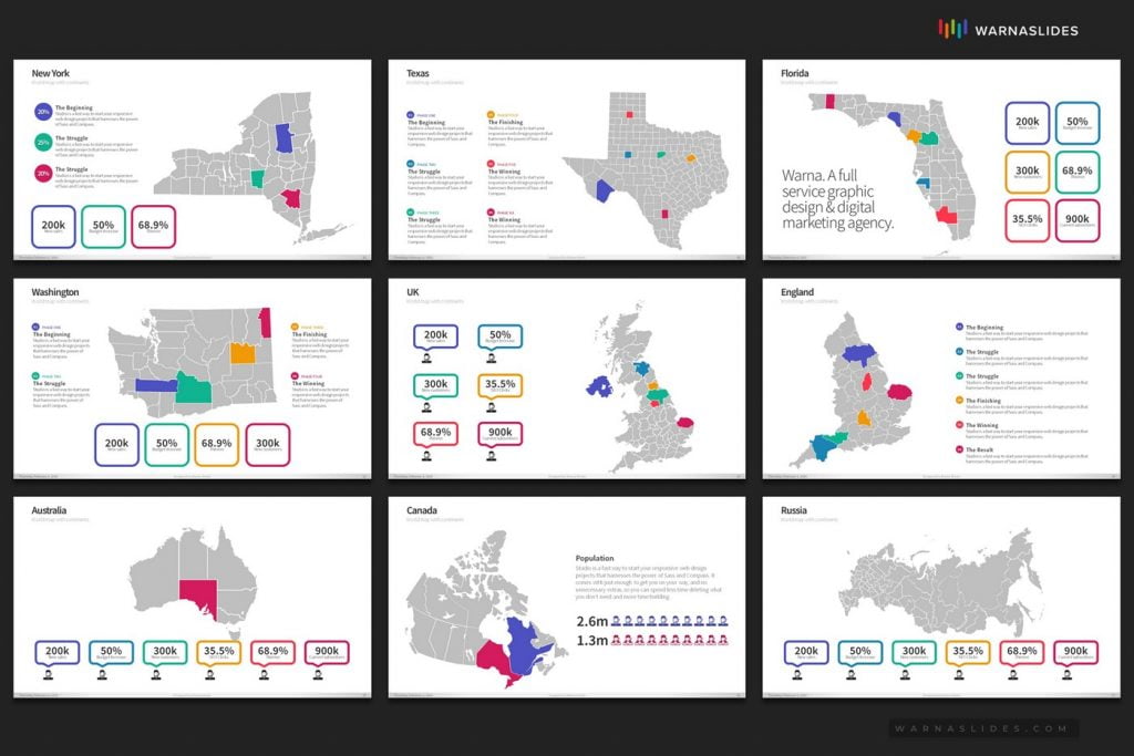 Maps & Data PowerPoint Template - PowerPoint Slide Master Templates ...