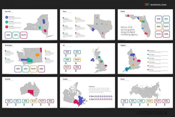 Maps & Data PowerPoint Template - PowerPoint Slide Master Templates ...
