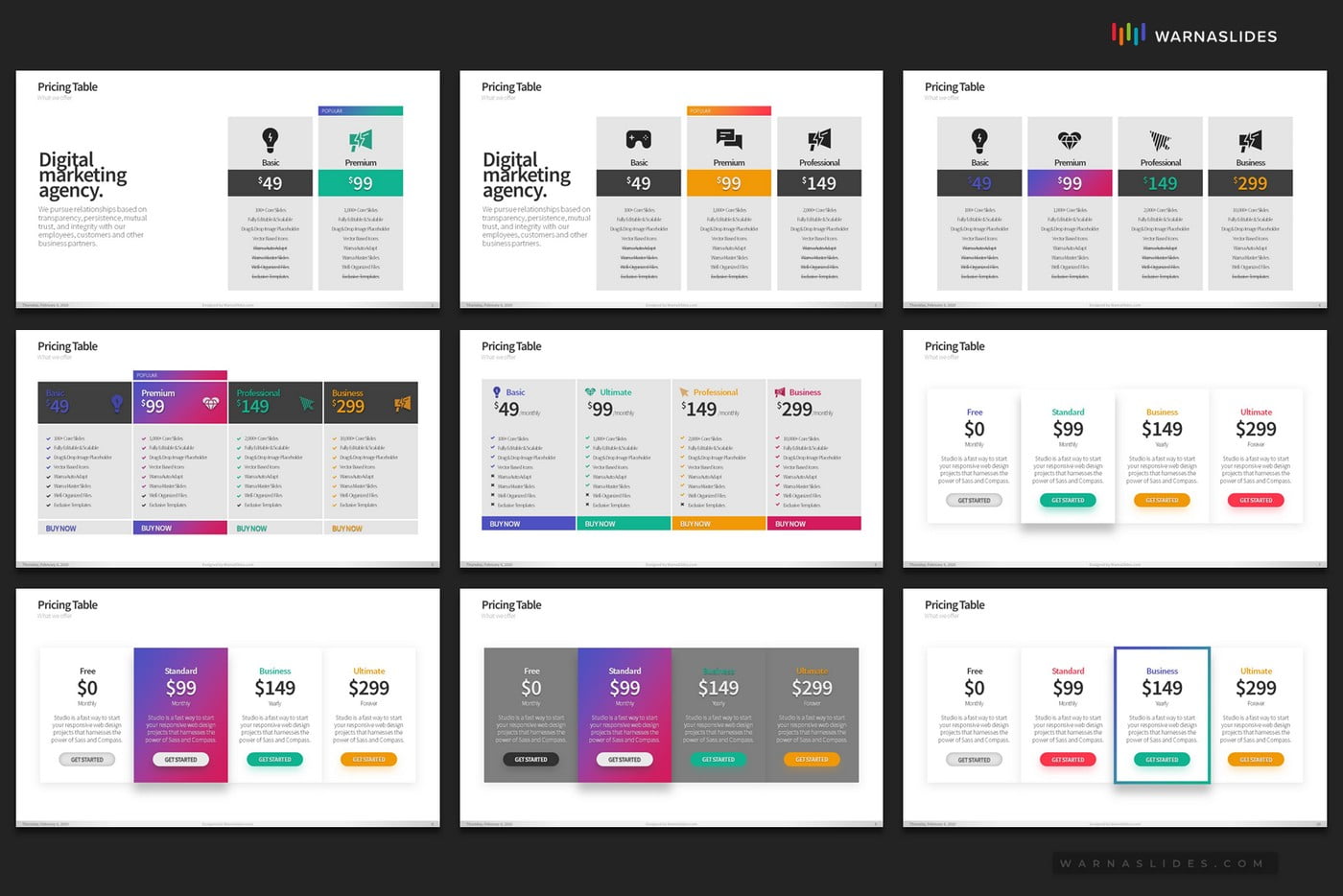 Powerpoint Table Templates