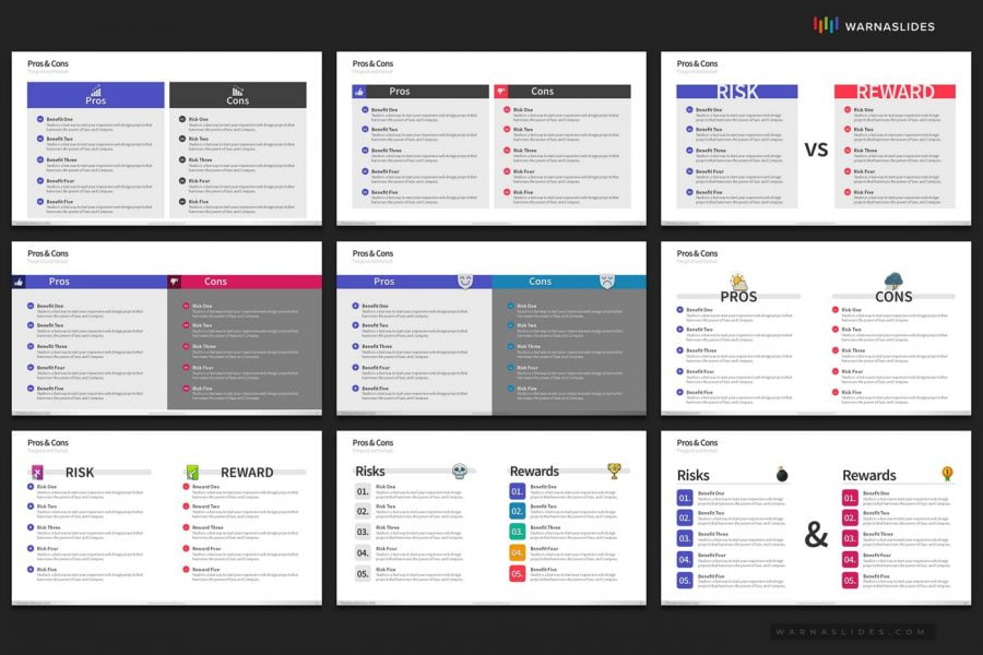 Pros & Cons PowerPoint Template - PowerPoint Slide Master Templates ...