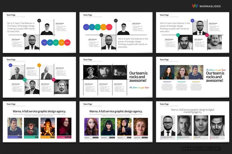 Team Members PowerPoint Template - PowerPoint Slide Master Templates ...